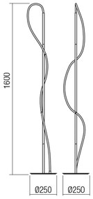 Redo 01-2532 stojací LED stmívatelná lampa Corral pískově černá, 32W, 3000K, 160cm