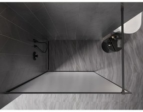 Mexen Kioto-XF, sprchová zástěna s rámem 130 x 202 cm, 10mm sklo námraza, grafitový profil, 800-130-104-95-30-X