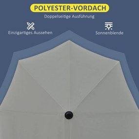 Outsunny 2 x 2 m půlkulatý slunečník slunečník s držákem voděodolný na zahradu terasu balkon, 100% polyester tmavě šedý |