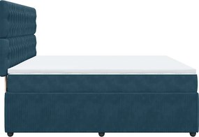 Box spring postel s matrací tmavě modrá 180x200 cm samet 3292416
