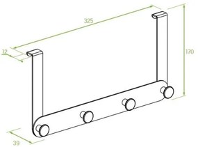 Laveo Miri, 4-háčkový věšák na ručníky, bílá, LAV-ALM_615S