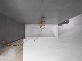 Mexen Velar, 2-křídlová posuvná vanová zástěna 70 x 150 cm, 8mm čiré sklo, růžové zlato, 896-070-000-01-60
