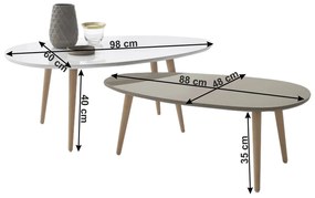 Konferenční stolek Duplo (bílá + šedá). 1029551