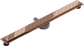 Mexen Flat 360°, lineární podlahový žlab M12 80 cm, růžové zlato, 1621080-40