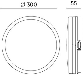 LED Koupelnové stropní svítidlo se senzorem LED/24W/230V pr. 30 cm černá + DO