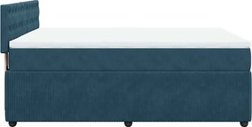 Box spring postel s matrací modrá 140 x 190 cm samet 3290050