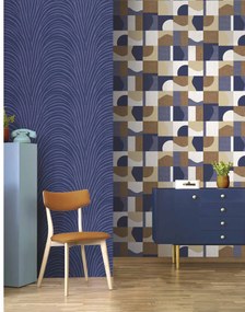 Modrá vliesová tapeta na zeď, geometrický vzor, 30146, Energie, Cristiana Masi by Parato