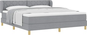 Postel s boxspringem s čelo Světle šedá 180 x 200 cm textil 3340290