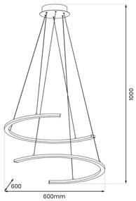 LED Lustr na lanku DOUBLEMOON LED/30W/230V černá