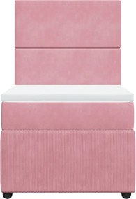 Box spring postel s matrací růžová 90x200 cm samet 3292237