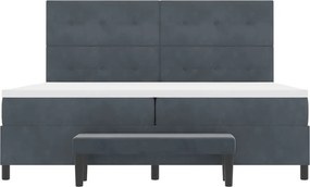 Postel s boxspringem s čelo Tmavě šedá 200 x 200 cm samet 3344535