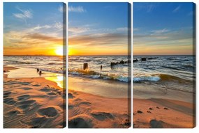 Vícedílný obraz Baltské Moře Při Západu Slunce Nedostatek Nedostatek Plátno Canvas 150x100