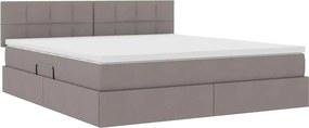 Postel s úložným prostorem a matrací Taupe 180 x 200 cm Samet 3370527