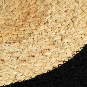 Prostírání 6 ks přírodní a černé 38 cm juta a bavlna 133857