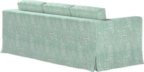 Potah na pohovku IKEA  Karlanda 3-místná nerozkládací, dlouhý barva zelená látka pletený vzor, vzorované