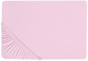 Bavlněné prostěradlo 160 x 200 cm růžové JANBU Beliani