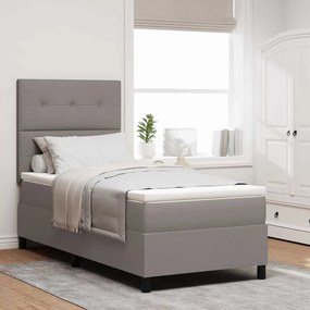 Postel s boxspringem s čelo Taupe 90 x 190 cm textil 3339354