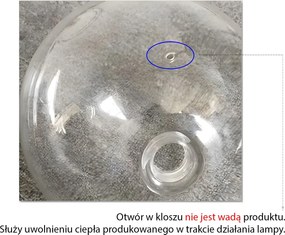 Toolight Rea, Skleněné kulové závěsné stropní svítidlo 15cm APP1680-1CP, OSW-04300