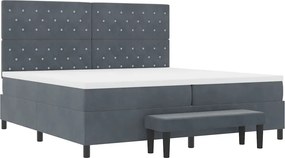 Postel s boxspringem s matrací Tmavě šedá 200 x 200 cm samet 3344469