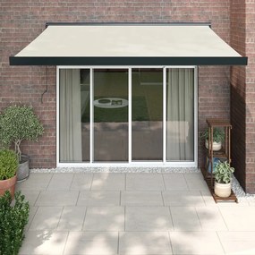 vidaXL Kazetová markýza na ruční ovládání 350 cm [3052671] Barva: Krémová (bílý rám)