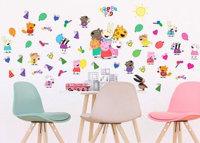 Dětská samolepka na zeď Prasátko Peppa Všichni Přátelé | 65 x 85 cm | DDK2357