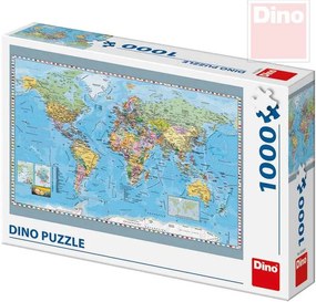 DINO Puzzle 1000 dílků Politická mapa světa 66x47cm skládačka v krabici dn532489