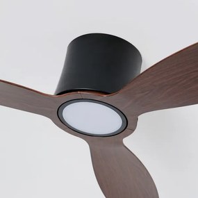 ZEVENTI - LED Stropní ventilátor VENTORA LED/24W/230V Wi-Fi Tuya černá/ořech +DO