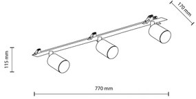 Podhledové bodové svítidlo NEX 3xGU10/10W/230V černá