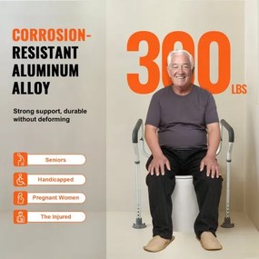 WC bezpečnostní zábradlí, rám toaletního sedátka v koupelně