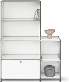 Tchibo - Kovový regál »Cn3« se 2 výklopnými dvířky - barva: chrom