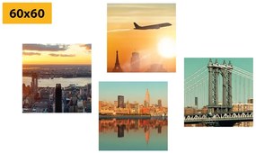 Set obrazů cestování do města New York Varianta: 4x 60x60