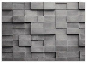 Fototapeta, Betonová stěna kostka 3D - 300x210 cm