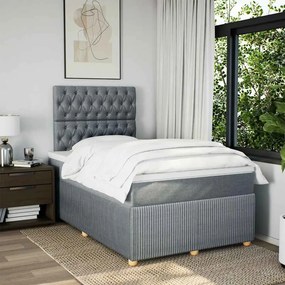 Box spring postel s matrací světle šedá 120x190 cm textil 3294302