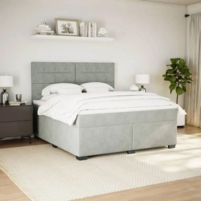 Box spring postel s matrací světle šedá 180x200 cm samet 3290978