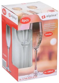 ALPINA Sklenice na šampaňské - kouřová 4ksED-224045