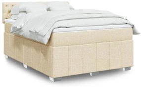 Box spring postel s matrací krémová 140x200 cm textil 3289403