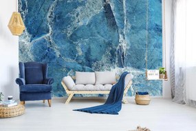 DIMEX | Samolepicí vliesová fototapeta na zeď Modrá textura kamene MA-5-2490 | 375 x 250 cm | modrá, bílá