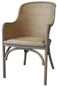 Antik dřevěná židle s výpletem a opěrkami Old French chair - 56*56*91 cm