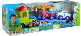 LEAN Toys Sada vozidel: policie, hasiči, odtahovka – na šroubování a odšroubování