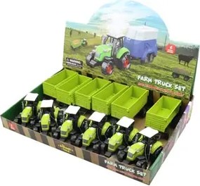 MaDe 15364 Traktor s vlečkou, se světlem a zvukem, volná kola / 23,5 x