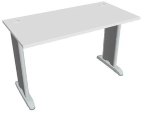 Stůl pracovní rovný 120 cm hl. 60 cm - Hobis Flex FE 1200 Dekor stolové desky: bílá, Barva nohou: Stříbrná