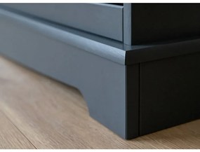 Massive home | Šedá komoda z masivu Belluno Elegante 5S dubovou deskou