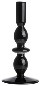 GUSTA Skleněný svícen černý 9 x 19 cm černá