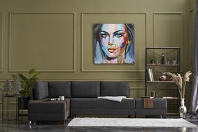 Designová rohová sedačka Ramesha 280 cm antracitová - levá