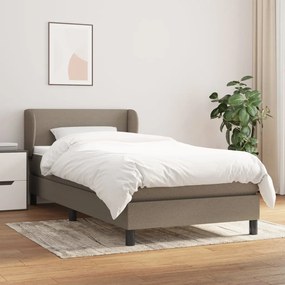 Box spring postel s matrací taupe 90x200 cm textil,  3126057