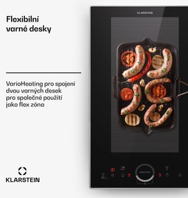 Klarstein Delicatessa Domino Prime, vestavná indukční varná deska, 2 varné zóny, 3500 W, samostatně stojící