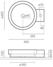 Bathco 00338 - Umyvadlo na desku ICONO 40x45 cm kámen/béžová