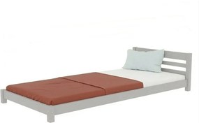 Benlemi Nízká dětská jednolůžková postel TULY s čelem Zvolte barvu: Světle šedá, Zvolte rozměr: 80x190 cm, Zvolte zábranu: S otevřeným vstupem