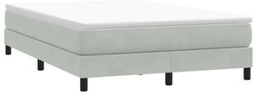 Postel Box Spring bez matrace světle šedá 140x210 cm samet 3315825