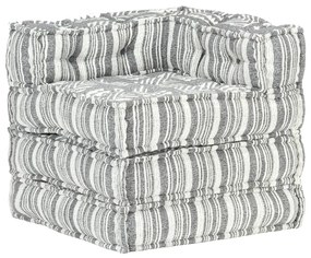 287698 vidaXL Modulární pouf šedý pruhovaný textil